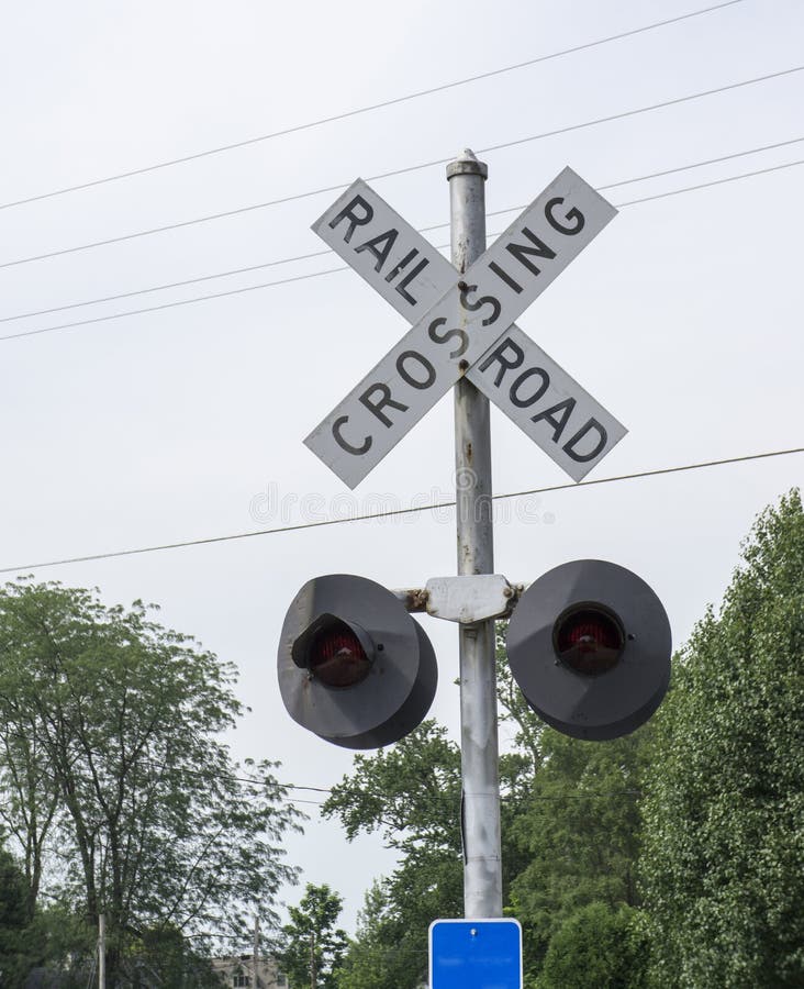 Rusty Old Railroad Crossing Signals in HDR Stock Image - Image of ...