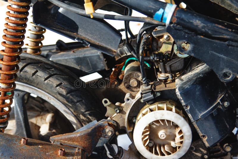 Rusty Old Retro Moped Motorcycle Stock Image - Image of machine ...