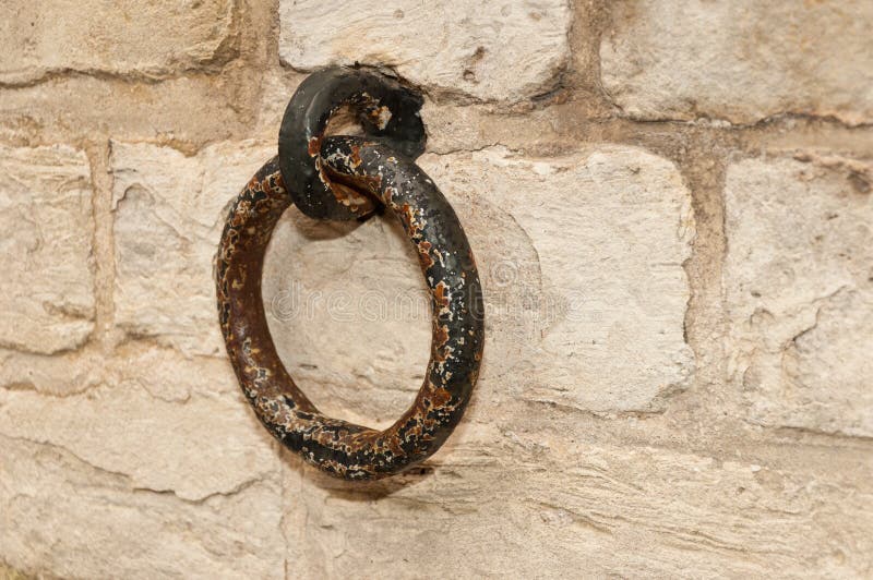 Rusty Old Ring at a Brickwork Wall Stock Image - Image of detail ...