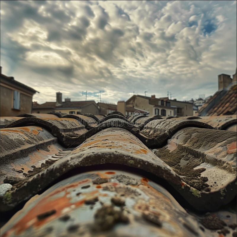 Rusty Old Roof with Weathered Tiles, AI-generated. Stock Photo - Image ...