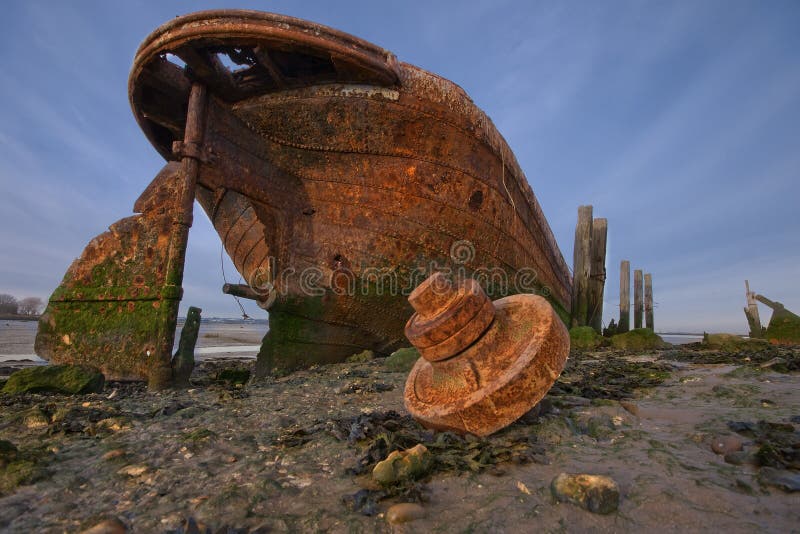 Rusty old ship stock photo. Image of thames, landscape - 17649348