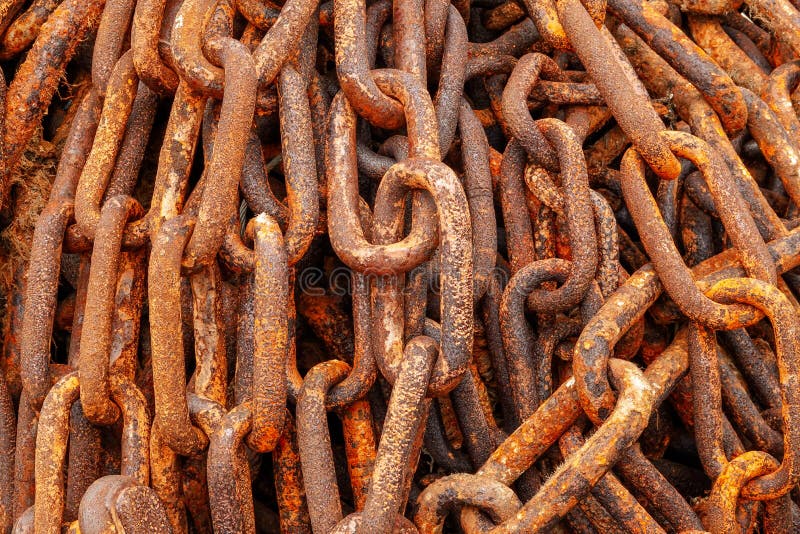 Rusty Old Ships Anchor Chains Stock Photo - Image of corrosion, ship ...