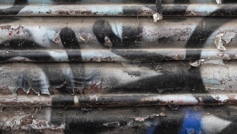 Rusty Old Shutter with Graffiti Stock Photo - Image of inscription ...