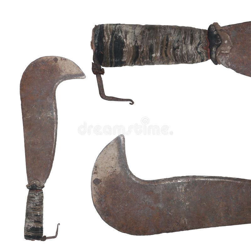Rusty old sickle isolated stock photo. Image of object - 96923212
