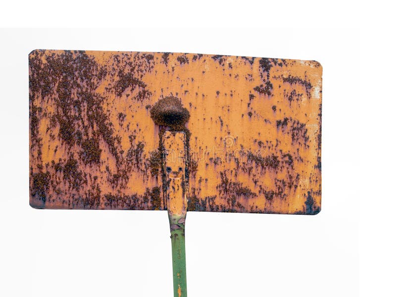 Rusty Old Sign Isolated on White Stock Photo - Image of green, vintage ...