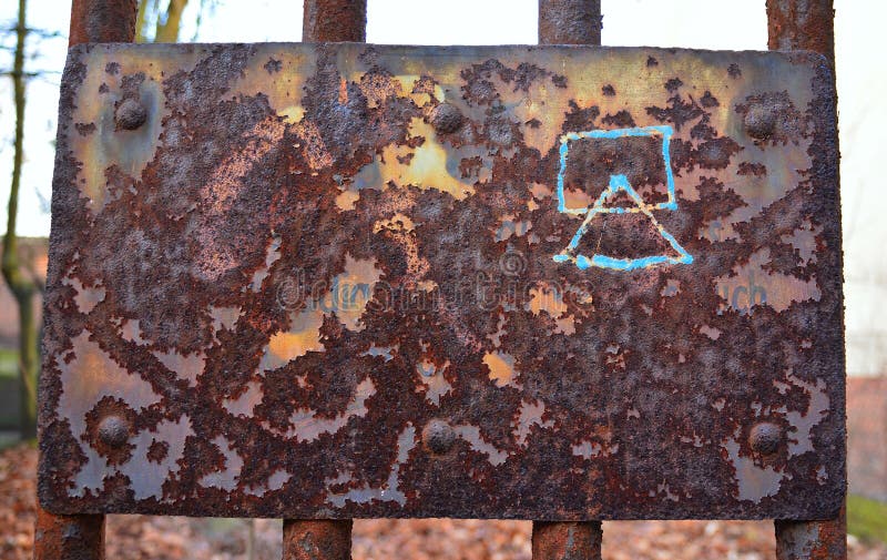 Rusty old sign stock image. Image of rusty, worn, weathered - 101965711