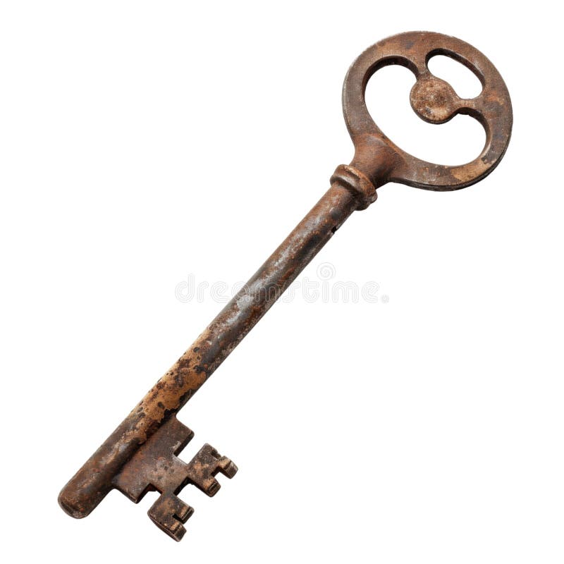 Rusty Old Skeleton Key with Intricate Design Stock Photo - Illustration ...