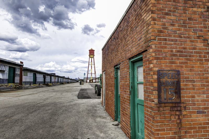 Rusty Old Speed Limit Sign in Warehouse District Stock Image - Image of ...