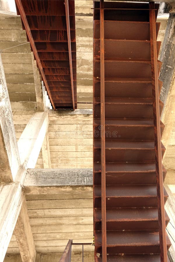 Rusty and old steel stairs stock photo. Image of vintage - 175122704