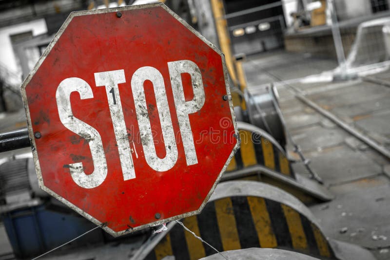 Rusty old STOP sign stock image. Image of highway, warning - 33991703