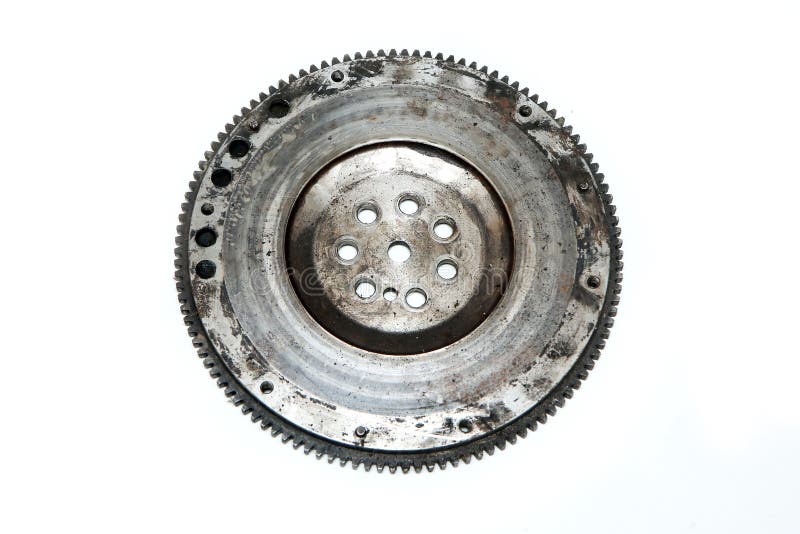 The Rusty Old Used Engine Flywheel Stock Image - Image of steel, iron ...