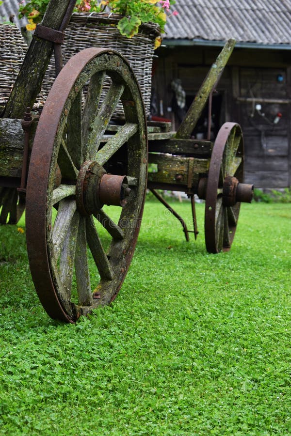 Rusty Old/vintage Carriage in a Farm Stock Photo - Image of wheel ...