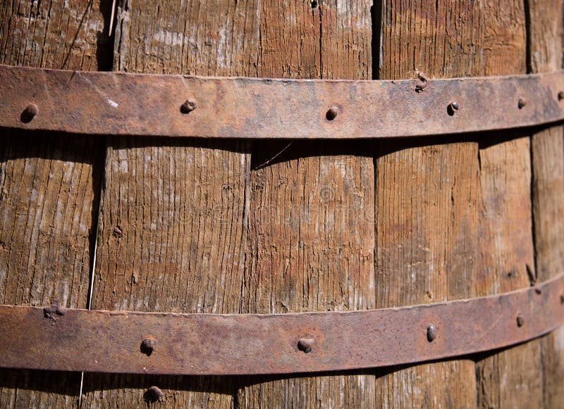 Rusty old wooden barrel. stock image. Image of alcohol - 45552295