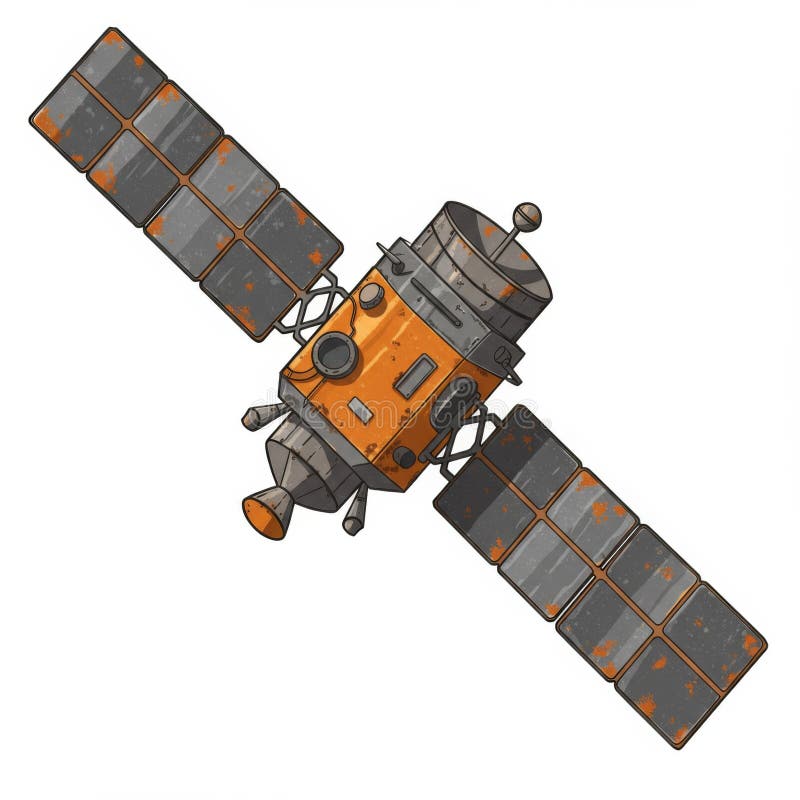 Rusty Orange Satellite in Space Pixel Art Stock Illustration - Illustration of pixel, astronomy ...