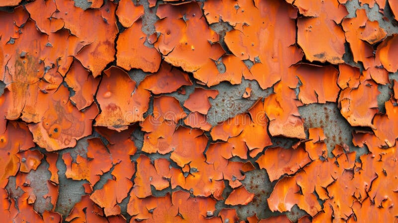 A Rusty Orange Surface Covered in Mottled Patches of Peeling Paint that ...