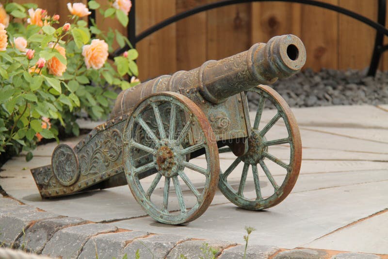 Rusty Ornamental Cannon. stock image. Image of rustic - 190937215