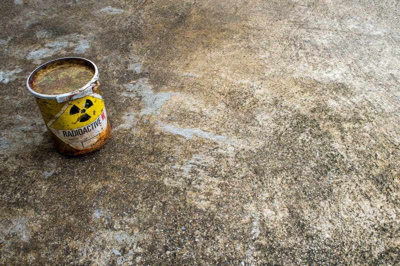 Rusty Package of Radioactive Material Container on the Rough Concrete ...