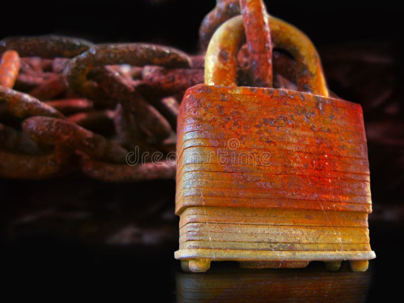 Rusty padlock stock photo. Image of dated, eternity, chain - 5271804