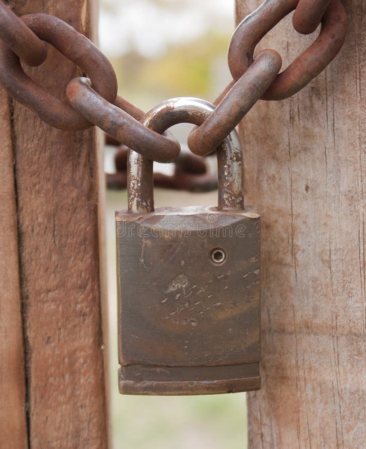 Rusty padlock and chain stock photo. Image of lock, security - 39344068