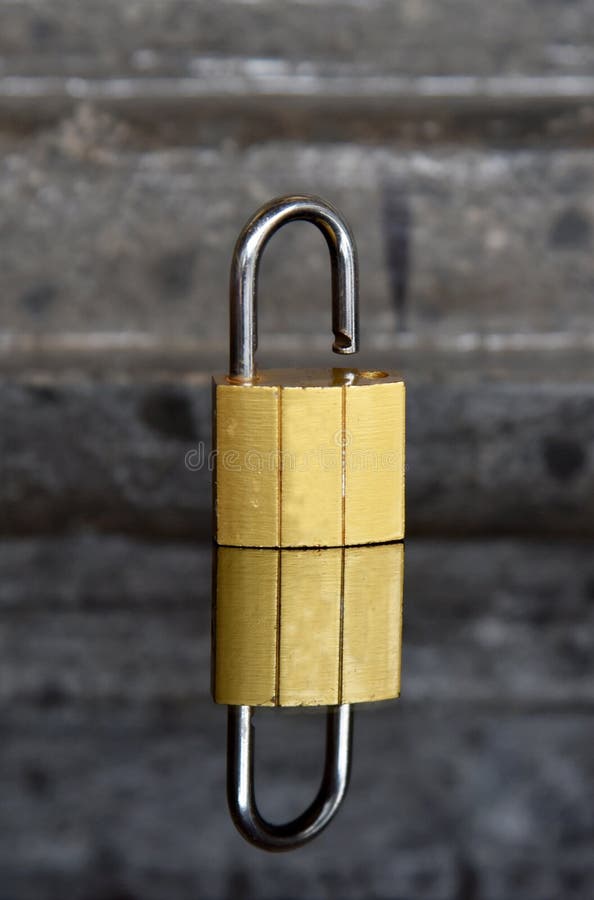 Rusty Padlock on Glass Reflection Stock Image - Image of object, metal ...