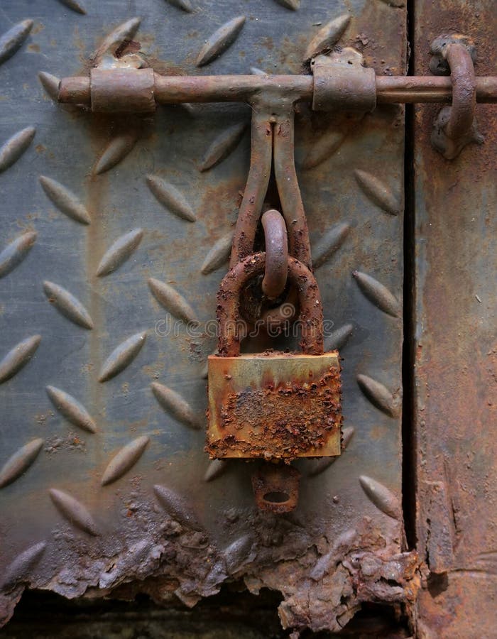 Rusty Padlock Hanging, Rusty Padlock Editorial Stock Photo - Image of ...