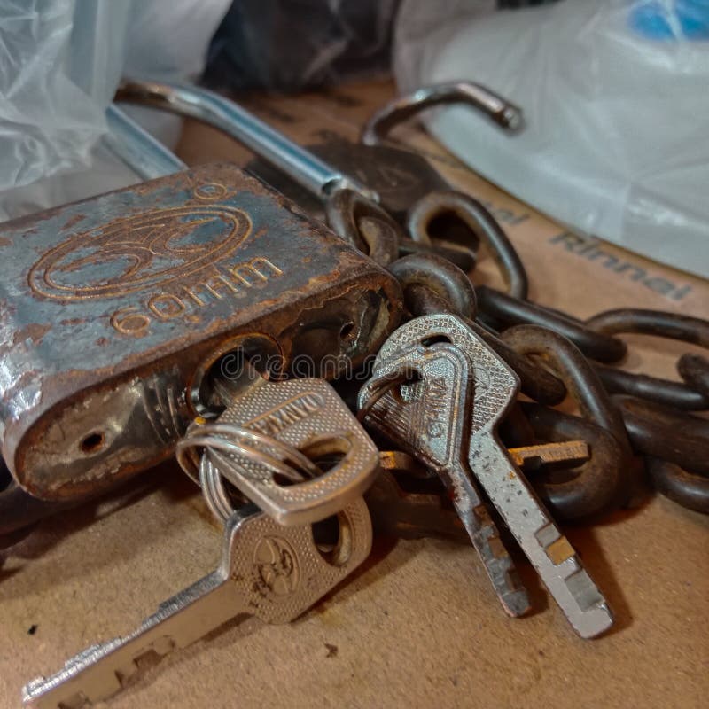 Padlock with Keys. Metallic Lock and Key Stock Photo - Image of ...