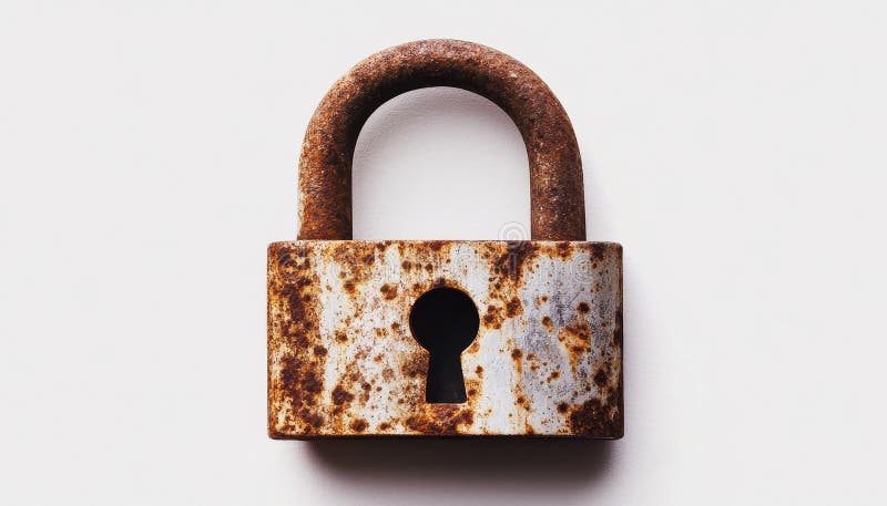 Rusty Padlock Security Image Closeup Image of an Old Rusty Padlock on a ...
