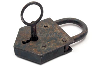 Rusty Padlock w/ Key stock image. Image of backgrounds - 1278225
