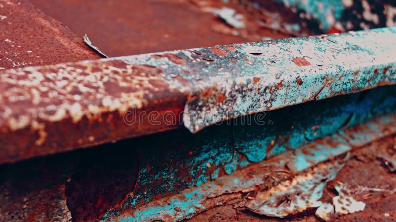 Rusty Painted Metal Surface. Macro View of Corrosion in Iron Metal ...