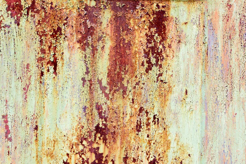 Rusty Painted Metal Texture. Old Iron Background Painted in Yellow with ...