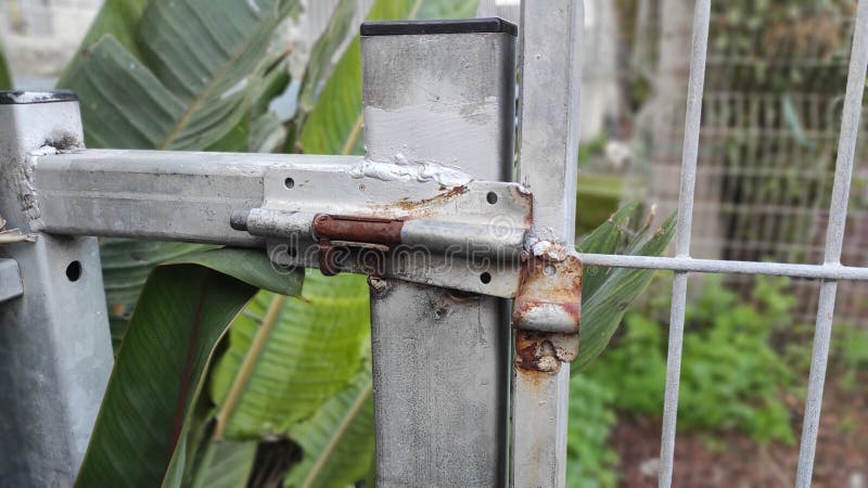 Rusty, Painted Over Lock Bolt Stock Photo - Image of slide, locking ...