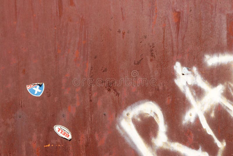 Rusty Painted Wall Texture. Stickers Stock Image - Image of metallic ...