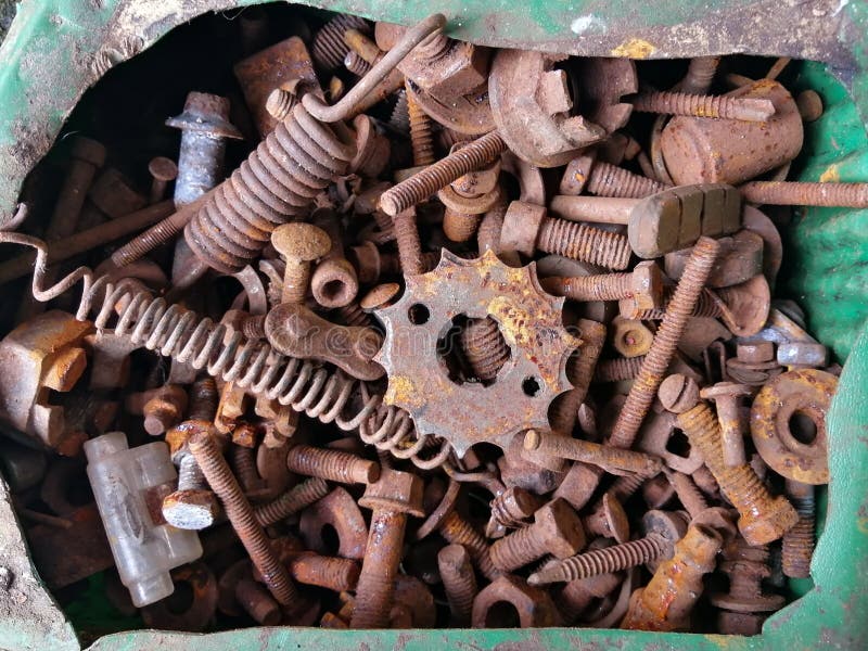 Rusty Parts, Box Full of Auto Parts Stock Photo - Image of closeup ...