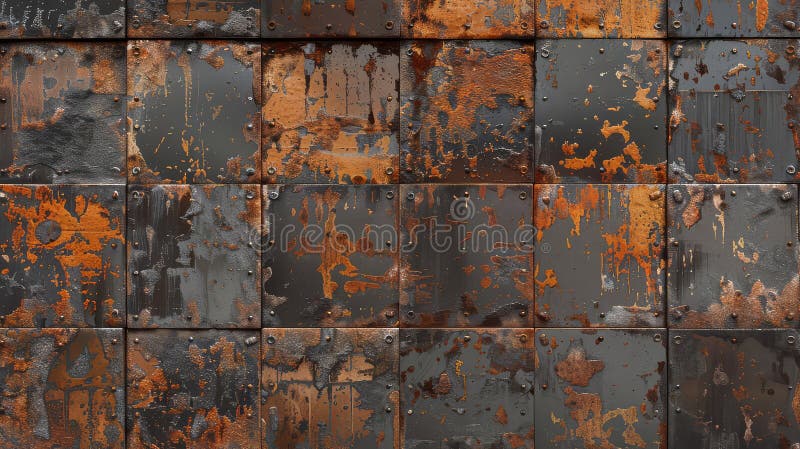 Rusty Patina Covers Worn Metal Surface, with Signs of Deterioration ...