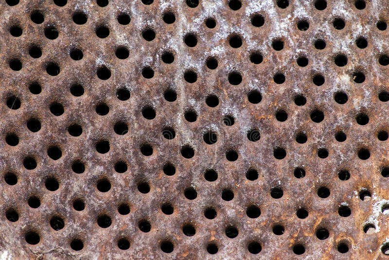 Rusty Perforated Metal Sheet Floor Stock Photo - Image of rust, sheet ...