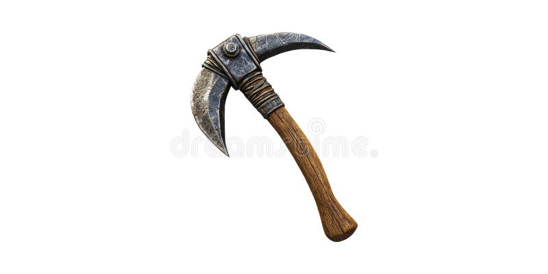 Rusty Pickaxe with Wooden Handle Isolated on Transparent Background ...