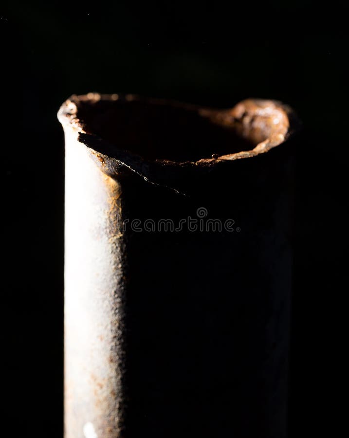 Rusty Pipe on Black Background Stock Image - Image of corrode, pipework ...