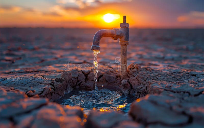 A Rusty Pipe is Dripping Water into a Small Pool of Water Stock Photo ...