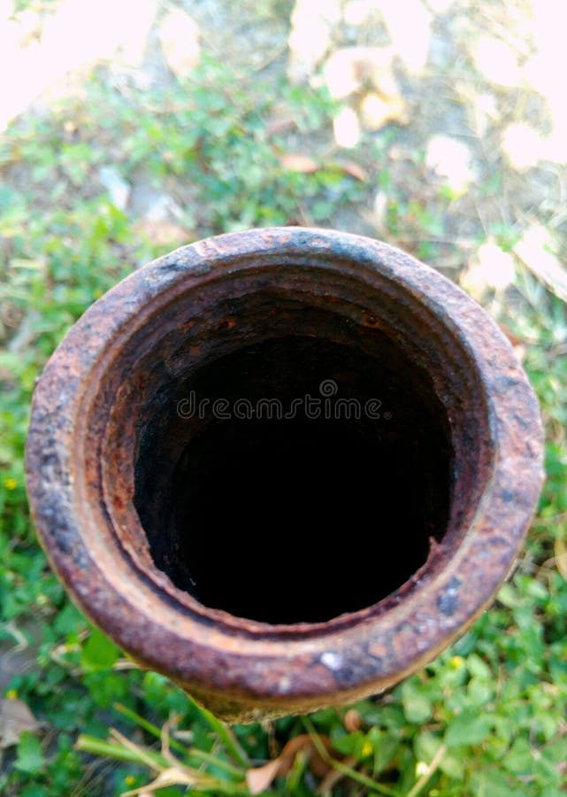 Rusty Pipe Hole from Well Drilling Stock Image - Image of black, hole ...