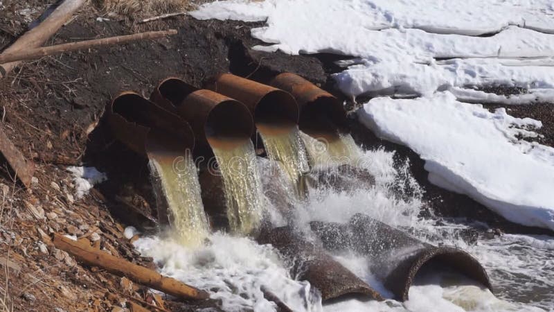Rusty Pipe Industrial Liquid Waste into River Stock Footage - Video of ...