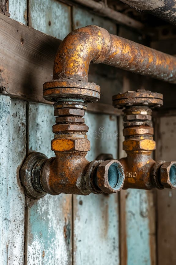 A Rusty Pipe with a Rusty Pipe Attached To it Stock Image - Image of ...