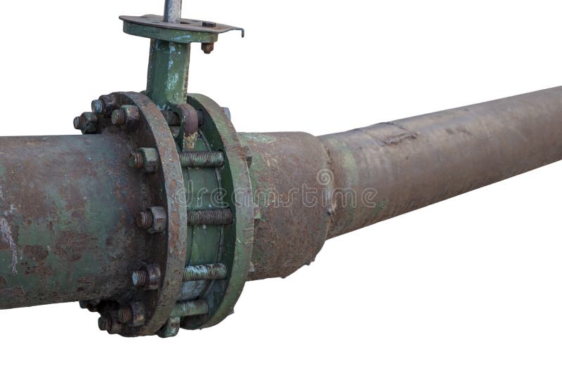 Rusty Pipe and Valve Isolated on White Stock Photo - Image of industry ...