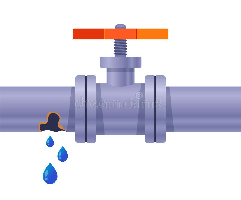 Rusty Pipe with Water. Drop from the Hole Stock Vector - Illustration ...