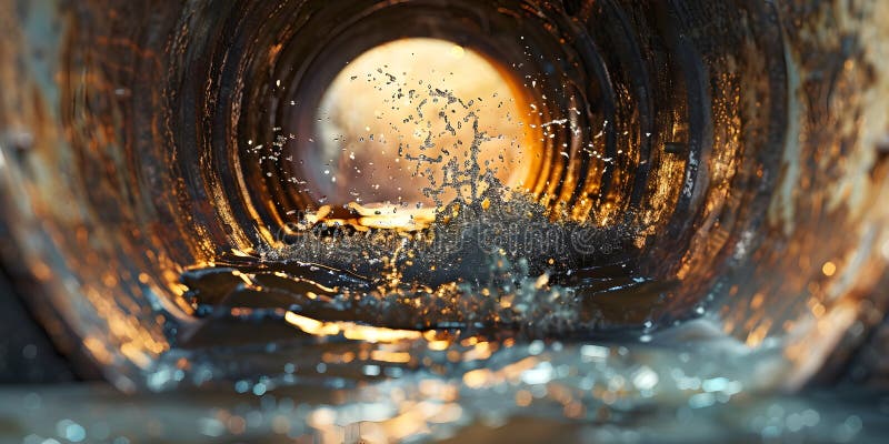 A Rusty Pipe with Water Inside Stock Image - Image of technology ...
