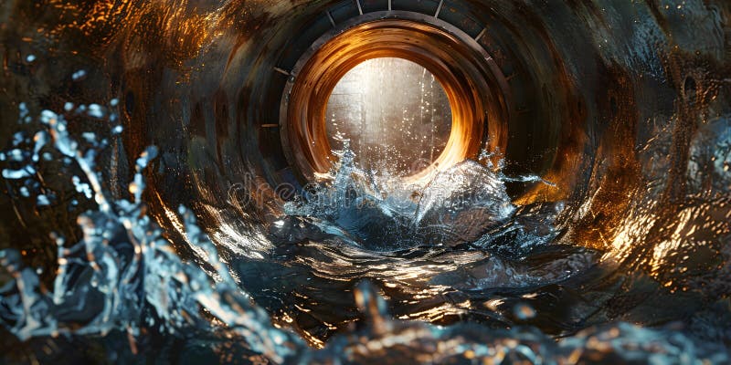 A Rusty Pipe with Water Inside Stock Image - Image of dirty, iron ...