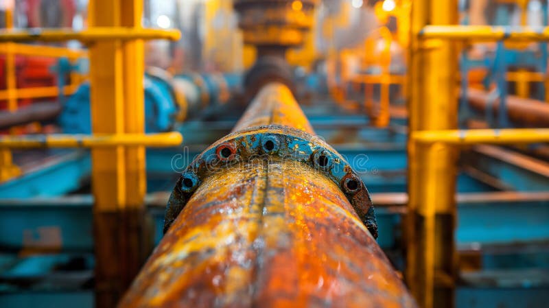 Rusty Pipeline in Industrial Setting Stock Illustration - Illustration ...