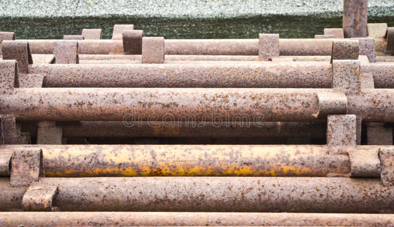 Stack of Rusty Shipping Containers in Industrial Area Stock Image ...
