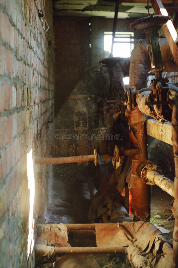 Rusty pipes, dust. stock image. Image of messy, abandoned - 74339467
