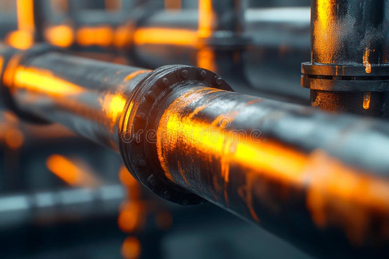 Dynamic Flow of Liquid through Industrial Pipes Illuminated by Warm ...