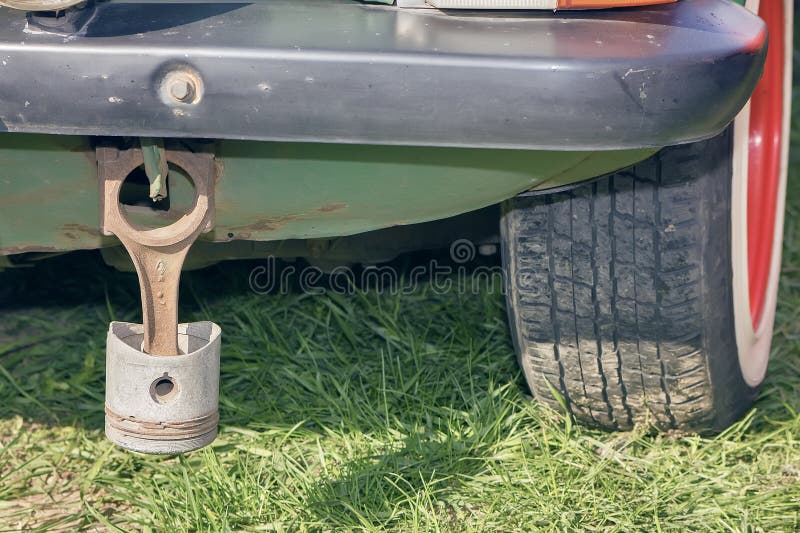 Rusty piston on the car stock photo. Image of dirty, retro - 71351988